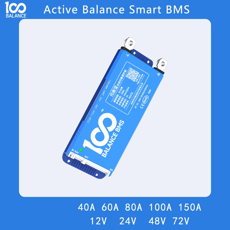 100balance BMS Active Balanced Protection Board Suitable for NCM, Lifepo4, LTO Lithium Battery ...