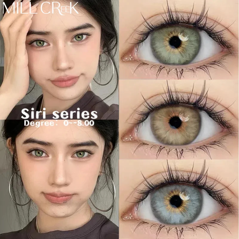 Siri Green Contact Lens with Grade 2pcs 14.0mm Natural Comfortable ...