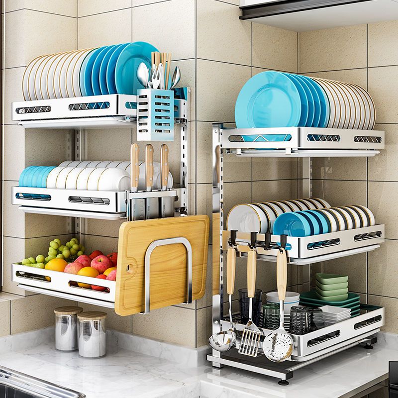 304 Stainless Steel Dish Rack Draining Rack Multi-Functional Kitchen ...