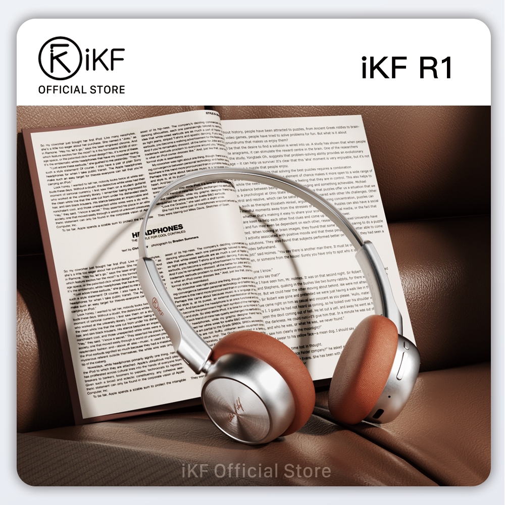 iKF R1 Retro Wireless Bluetooth Headphones, Built-in Mic, Vintage ...