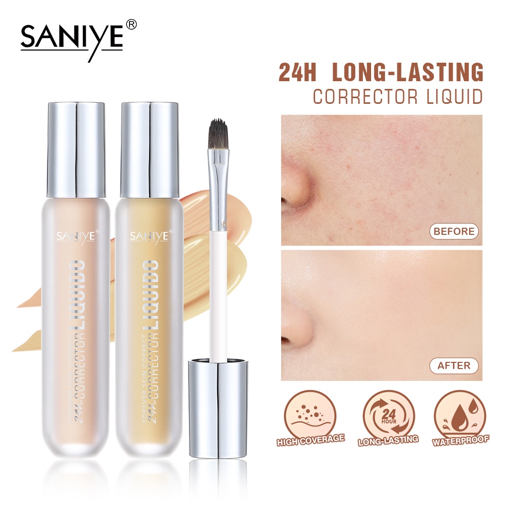 SANIYE Liquid Concealer Face Brightening Liquid Foundation Long-lasting ...