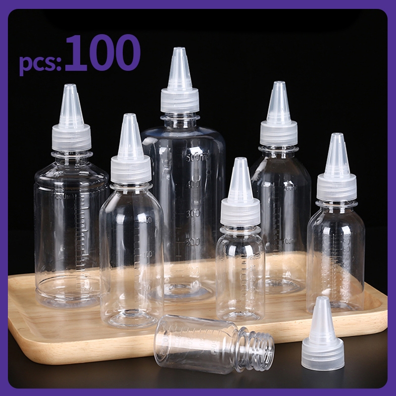 100pcs Squeeze bottle Clear needle bottle Small empty bottle Glue soft ...