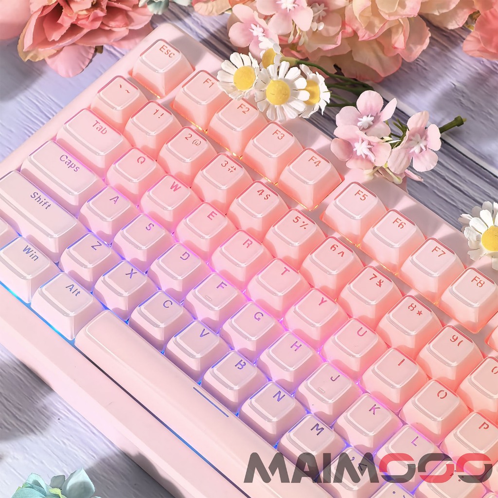 135 Keys Jelly Crystal Translucent Keycap PC Two-color Injection ...