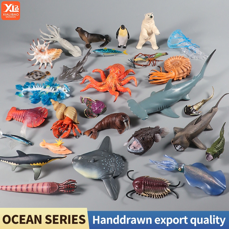 Simulation Sealife Animals Action Figures Ocean Fish Whale Shark ...