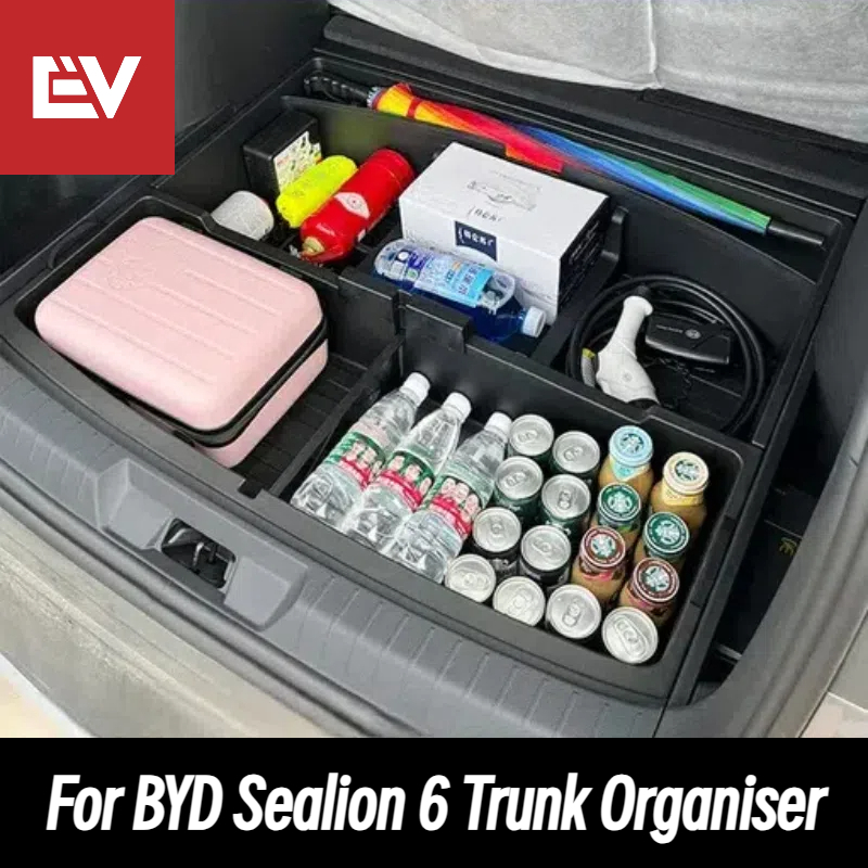 For BYD Sealion DM-i Rear Trunk Orgnizing Compartment Box ABS Texture ...