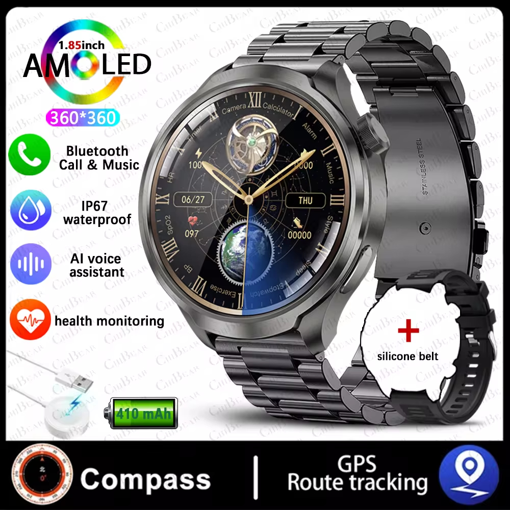 2024 New GT4 PLUS 1.85" Ultra HD Display Smartwatch Men 510 mAh Large ...