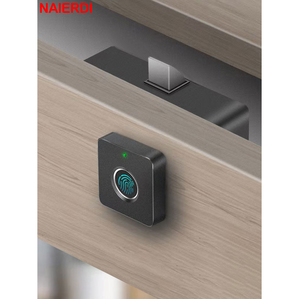 NAIERDI Smart Biometric Cabinet Lock Black Keyless Fingerprint Locks ...