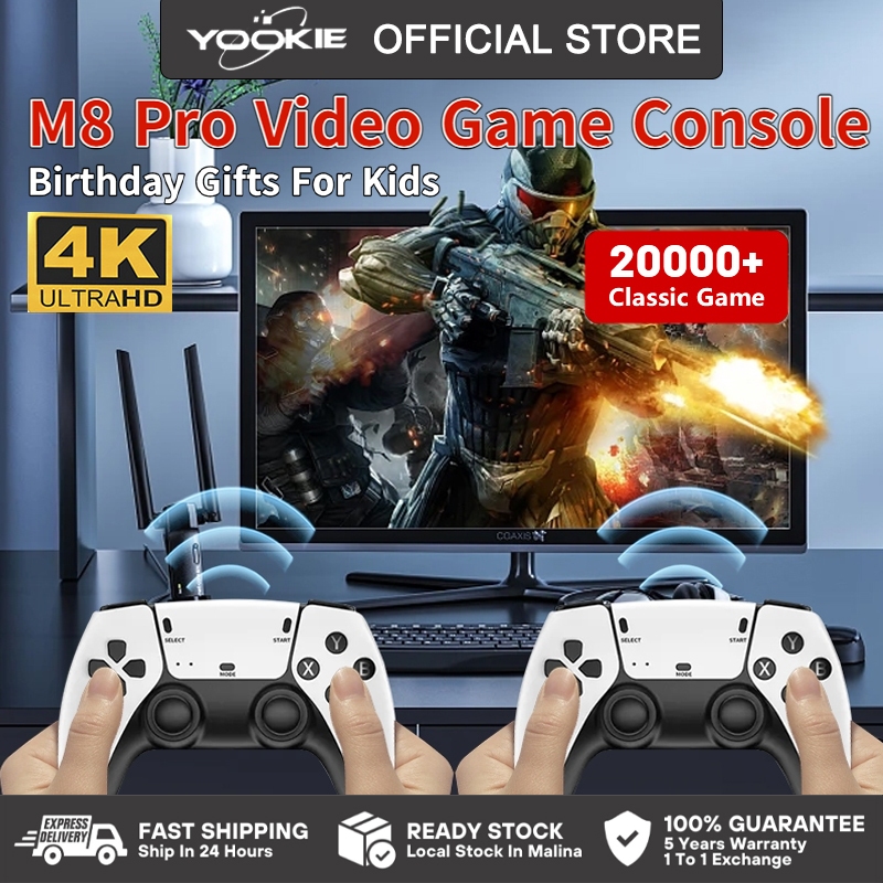 M8PRO / M8 PRO Video Game Console 4K HD With 20000+ Games 2.4G Wireless ...