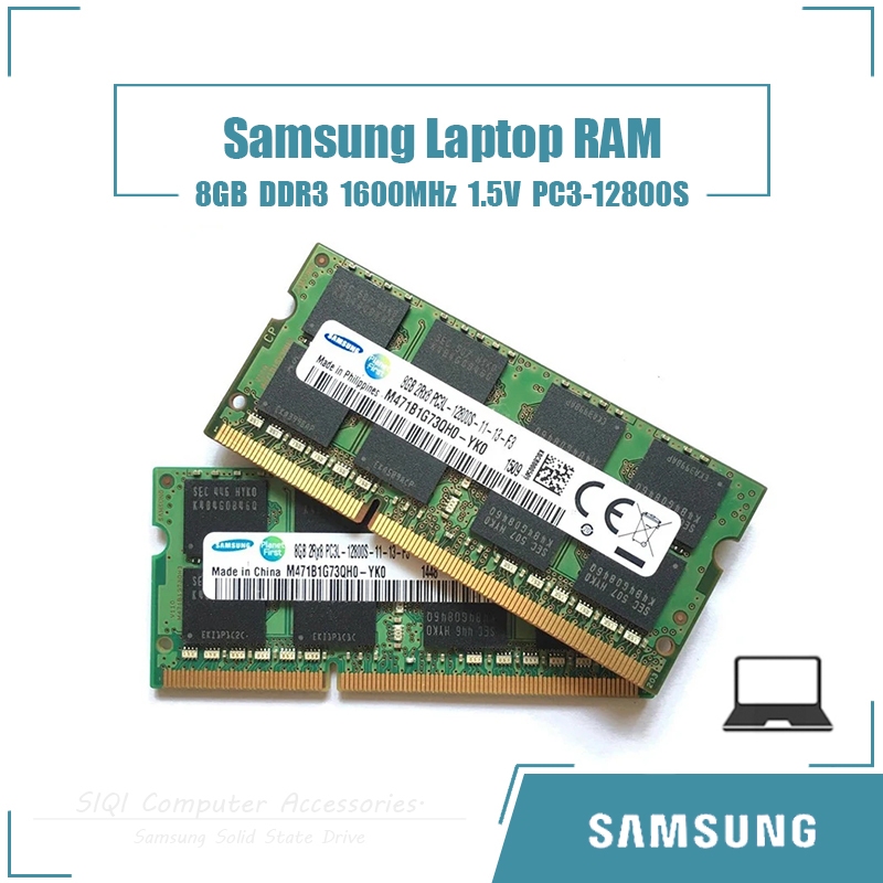 Samsung 8GB DDR3 1600MHz Laptop RAM voltage 1.5V SODIMM PC3-12800S Fast ...