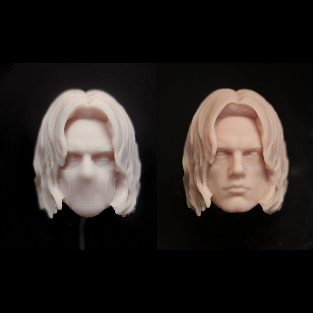 Unpainted 1/12 Scale Winter Soldier Bucky Barnes Sebastian Stan Head ...