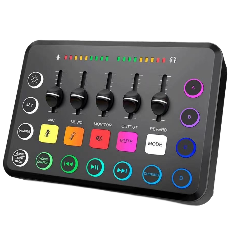 X100 Sound Card Audio Mixer Microphone Set 48V XLR Audio Interface for ...