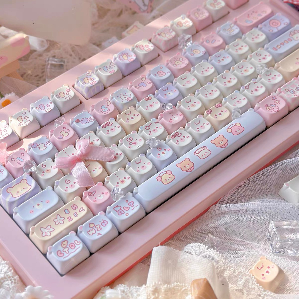 135 Keys Bears Bears Party Keycaps EAO Height PBT Material Keycap Five ...