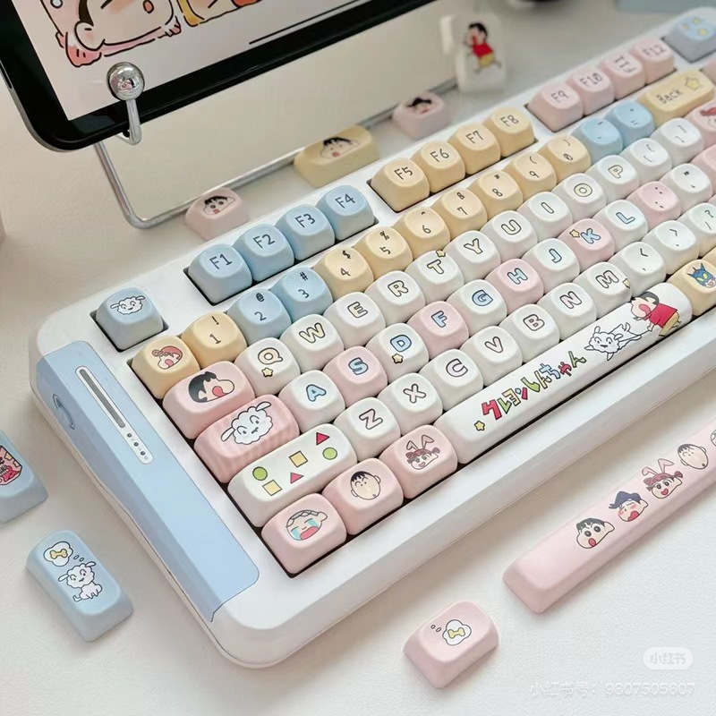 135 Keys Crayon Shin-chan Keycaps MOA Height PBT Material Keycap Five ...