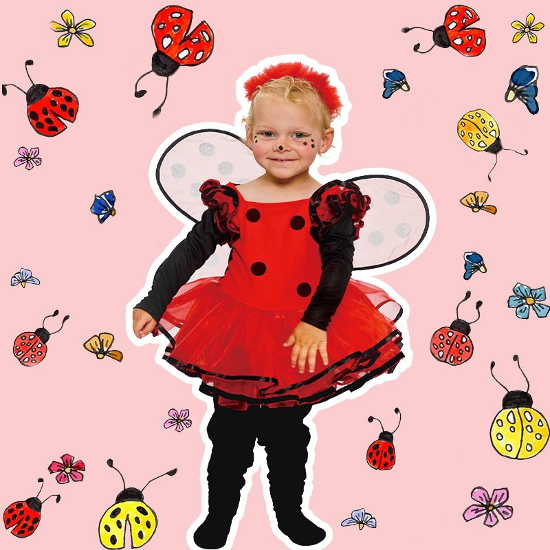 Kids Ladybird Costume Red Tutu Dress Insects Ladybug Animal Cosplay ...