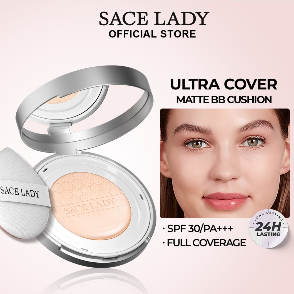 SACE LADY Natural Finish BB Cushion Lasting Waterproof Foundation Full ...
