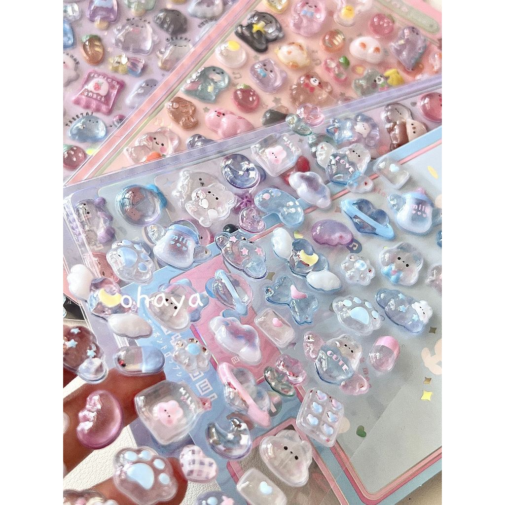 Ohaya | C310 mini Animal World Illustration 3d Epoxy Crystal Sticker diy Computer Mobile Phone ...