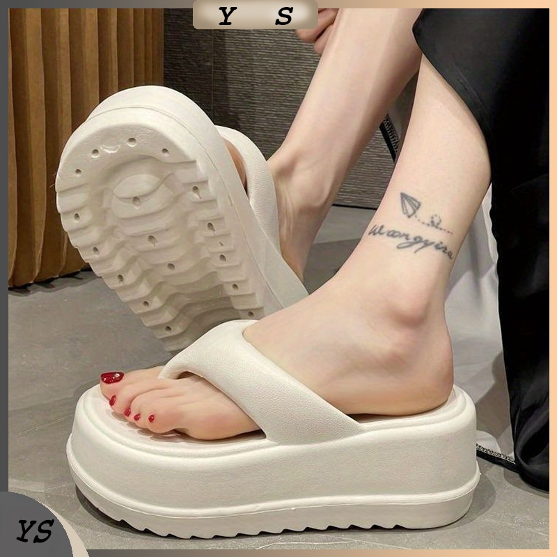 YS 2024 New Summer Outfit 7cm Thick Bottom Slippers For Women Colorful Flip Flops Sandals For ...