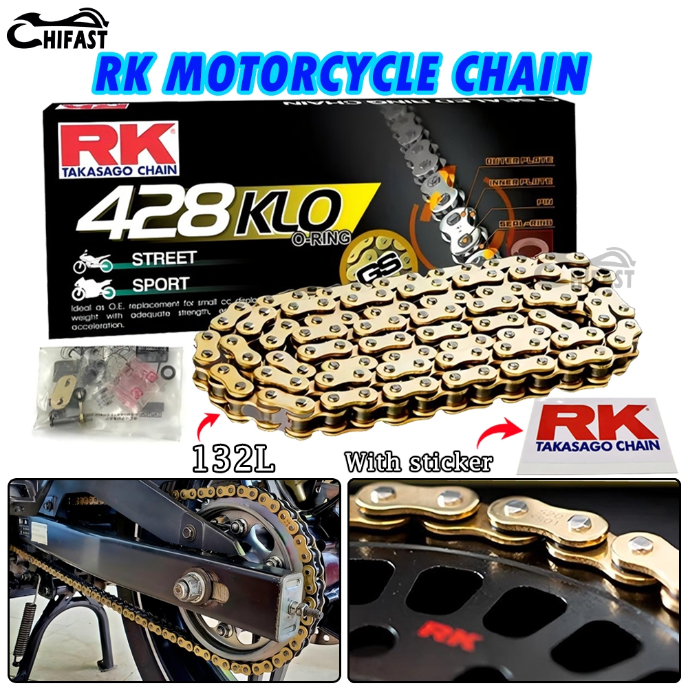 HIFAST Universal Motorcycle Chain Oil Seal Golden Chain RK Racing Chain ...
