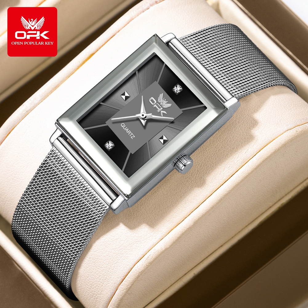 OPK Watch For Men Waterproof Original Quartz Square Dial Stainless ...