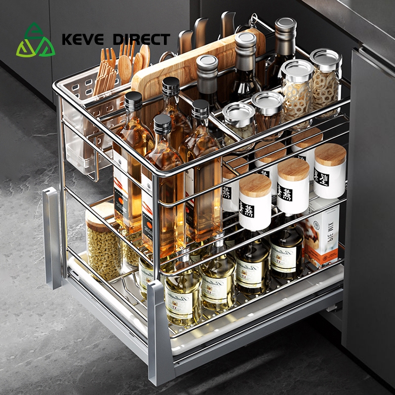 KEVE Pull Out Basket Pull Out Condiments Rack Pull Out Tray Kitchen ...