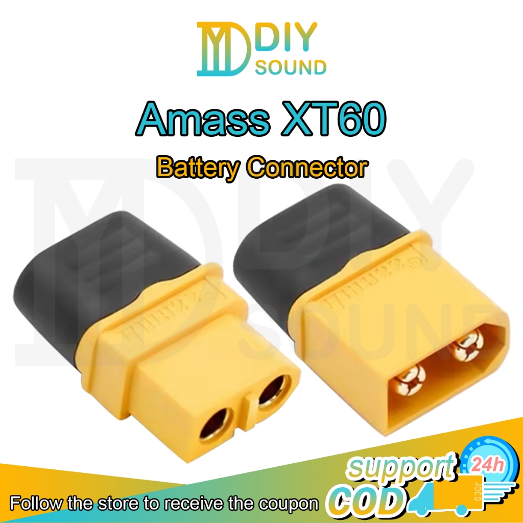 DIYSOUND XT60 Battery Connector Set Male Female Gold Plated Plug ...