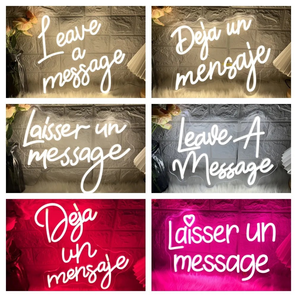 Led Leave A Message Neon Sign Bedroom Party Wall Decor Laisser un ...