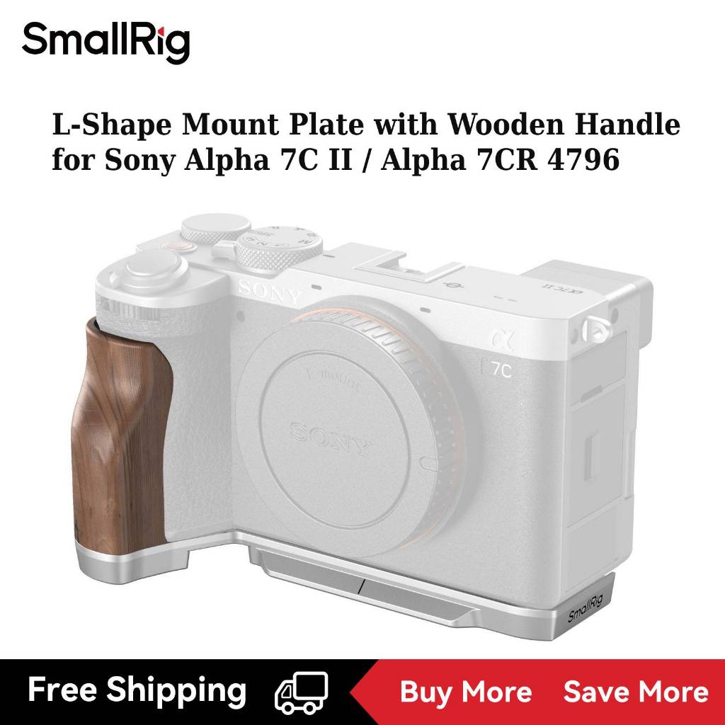 SmallRig L-Shape Mount Plate with Wooden /Silicone Handle for Sony ...