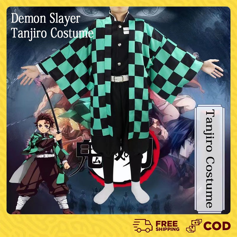 Demon Slayer Tanjiro Cosplay Costume Anime Cosplay Uniform Full Set For ...