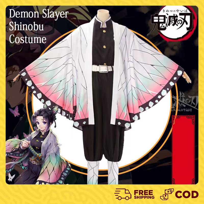 Anime Demon Slayer Shinobu Cosplay Costume For Women Girl Halloween ...