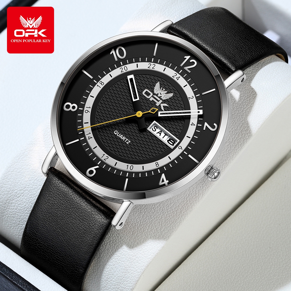 OPK Watch For Men Waterproof Original Quartz Calendar Leather Strap ...