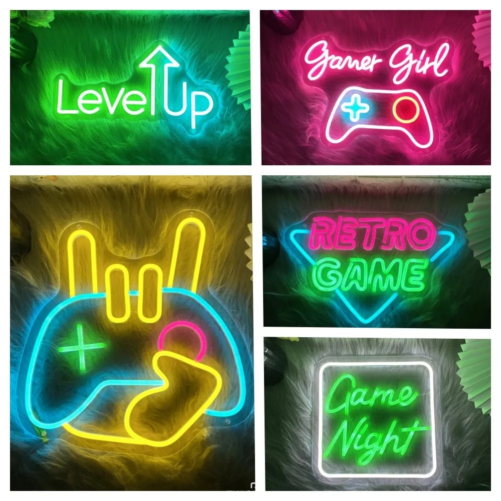 Gaming Neon Led Sign Game Room Wall Decor Neon Light Internet Arcade ...
