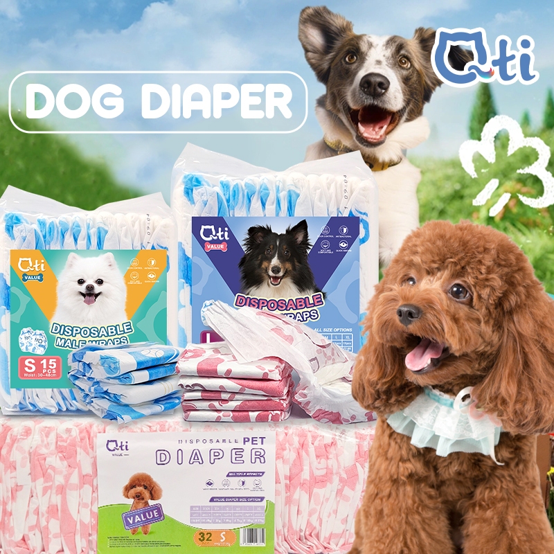 Qti Male and Female Pet Puppy Dog Male Female Belly Wrap Disposable ...