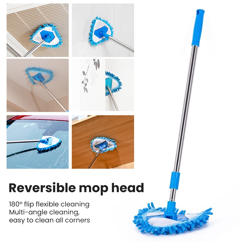 Mini Mop & Mop Head, Universal Lazy Triangle Mop / Telescopic Long ...