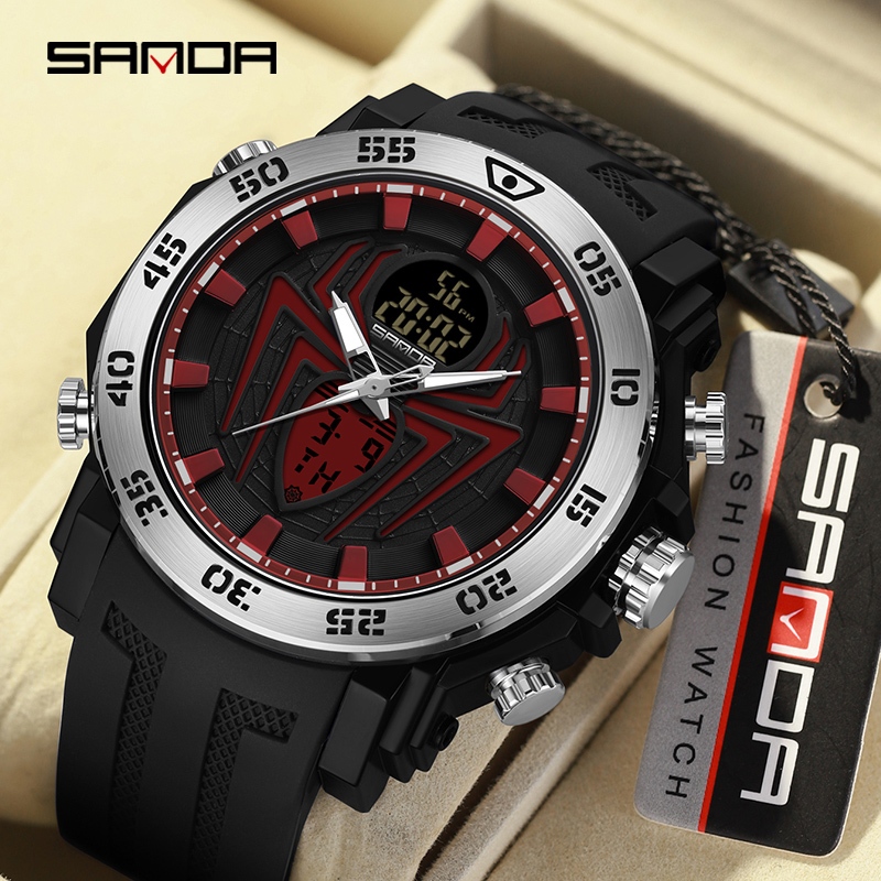 Sanda 6111 Original Multi-Display Spider Dial Quartz Movement Luxury ...
