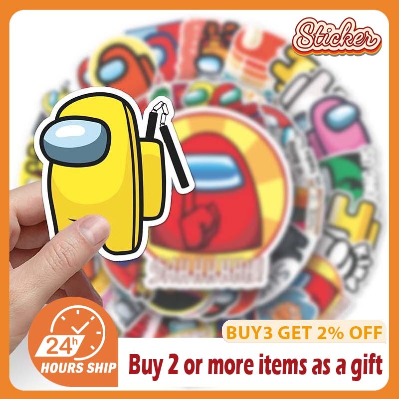 50PCS Among US Stickers Cartoon DIY Phone Laptop Scrapbook Guitar ...