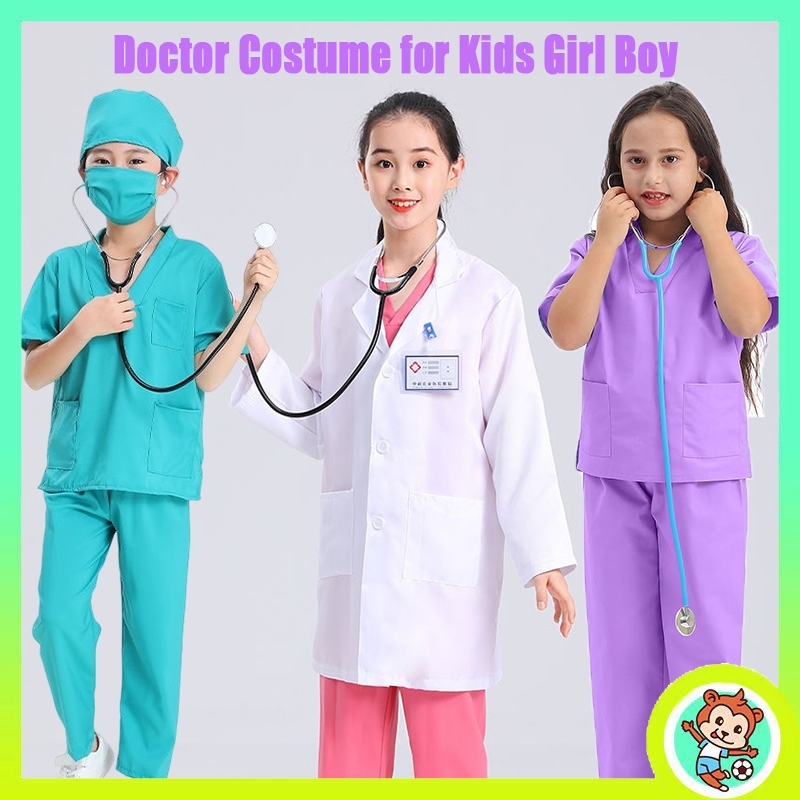 Doctor Career Costume for Kids Girl/Boy Surgeon Outfit Halloween ...