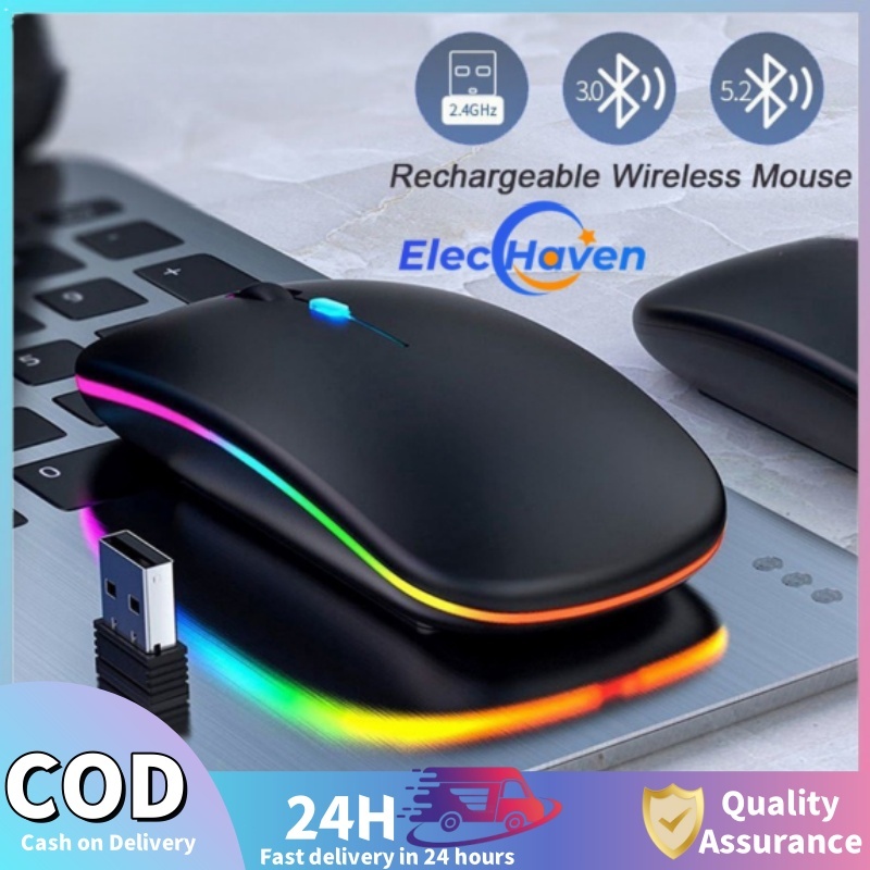 Rechargeable Mouse Wireless Silent LED Backlit Mice USB Optical ...
