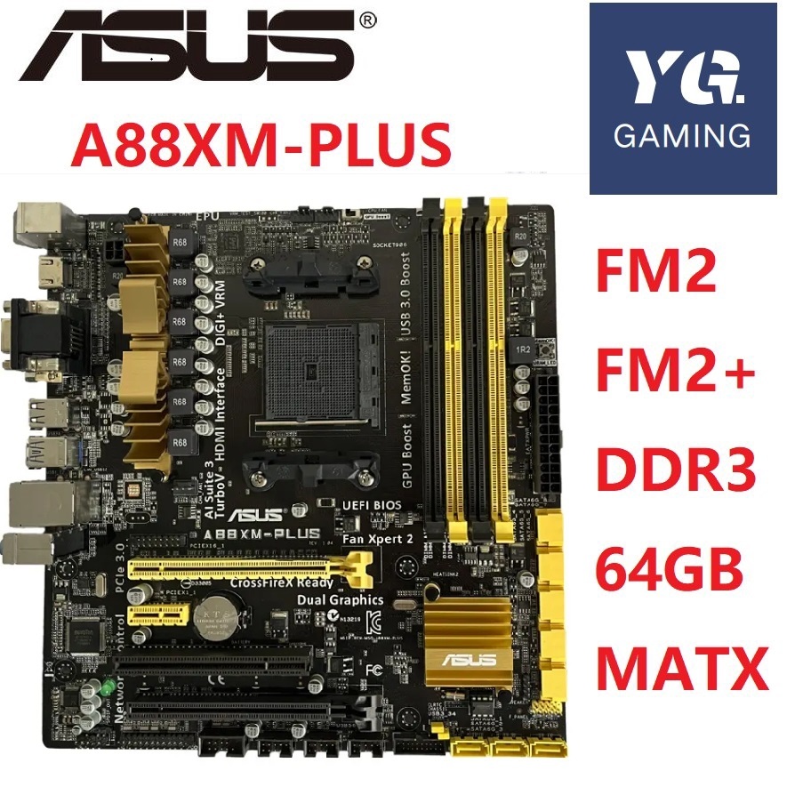 A88XM-PLUS Desktop Motherboard AMD A88X a68 a55 a58 Socket FM2 FM2+ DDR3 64GB | Shopee Philippines