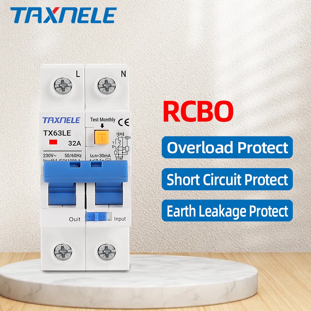 230V 2P Residual Current Circuit Breaker 30mA Overload Short Current ...