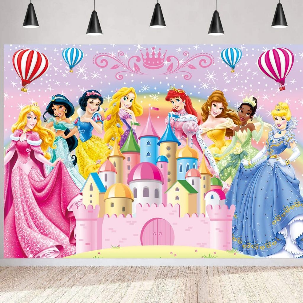 Princess Birthday Photography Backdrop Girls Princess Fantasy Castle ...