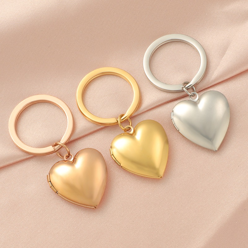 Diy Heart Locket Keychain Christening Souvenir Photo Locket Keychain ...