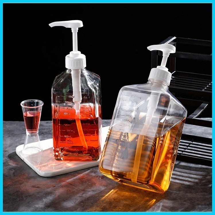Fructose Syrup Pump Dispenser Plastic Bottle 1100ml For Milk Tea Shop ...