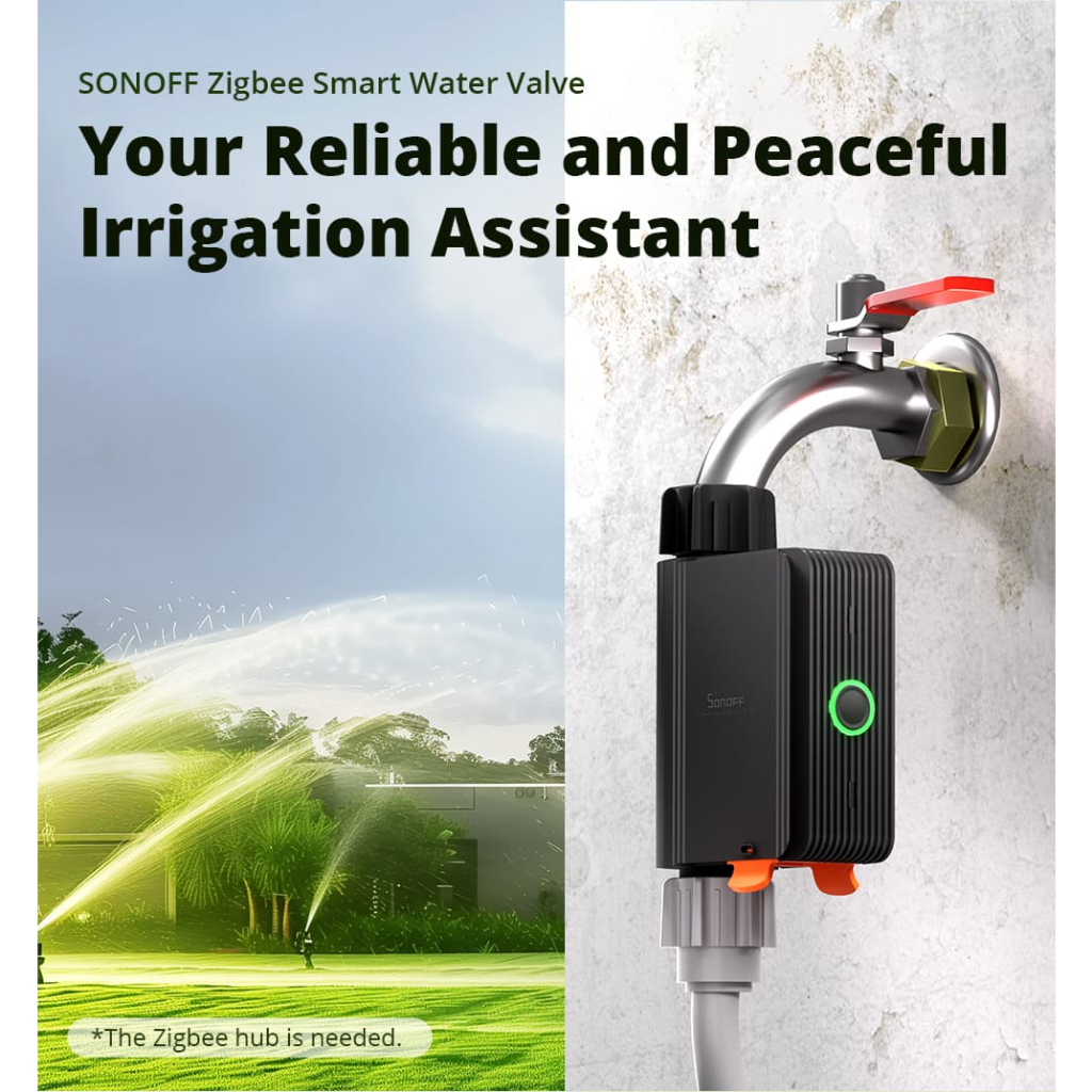 SONOFF SWV Zigbee 3.0 Smart Water Valve IP55 Sprinkler Controller Home ...