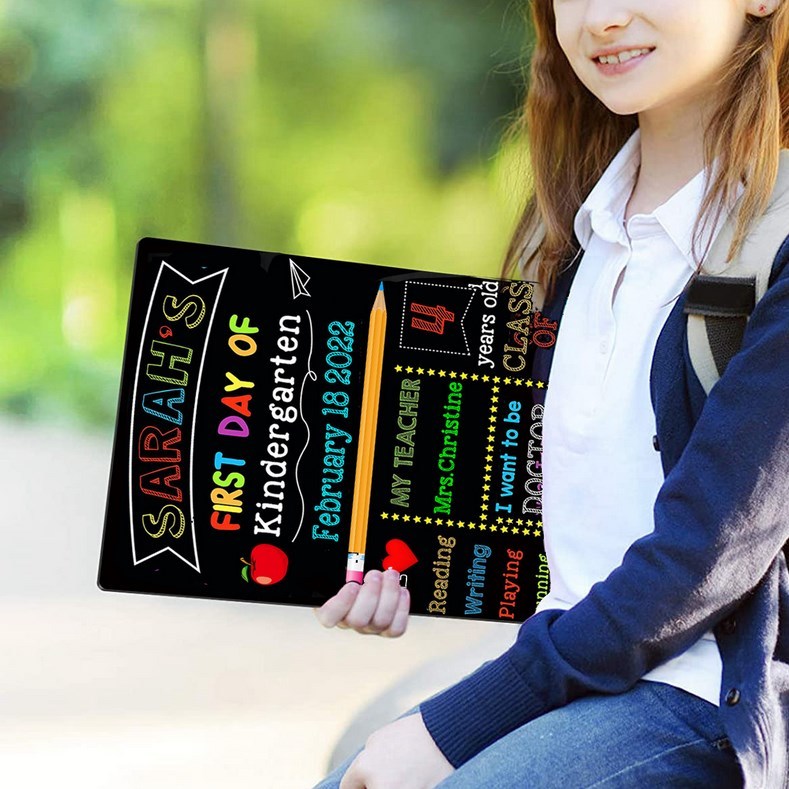 First Day and Last School Chalkboard Back to Supplies Mini Double Sided ...