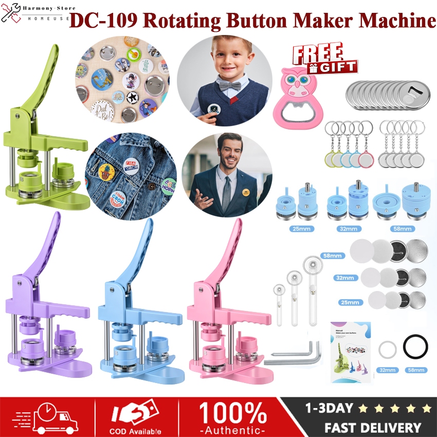 ⚡️Local Delivery⚡️ Upgraded Rotating Button Badge Maker Machine, DC-109 ...