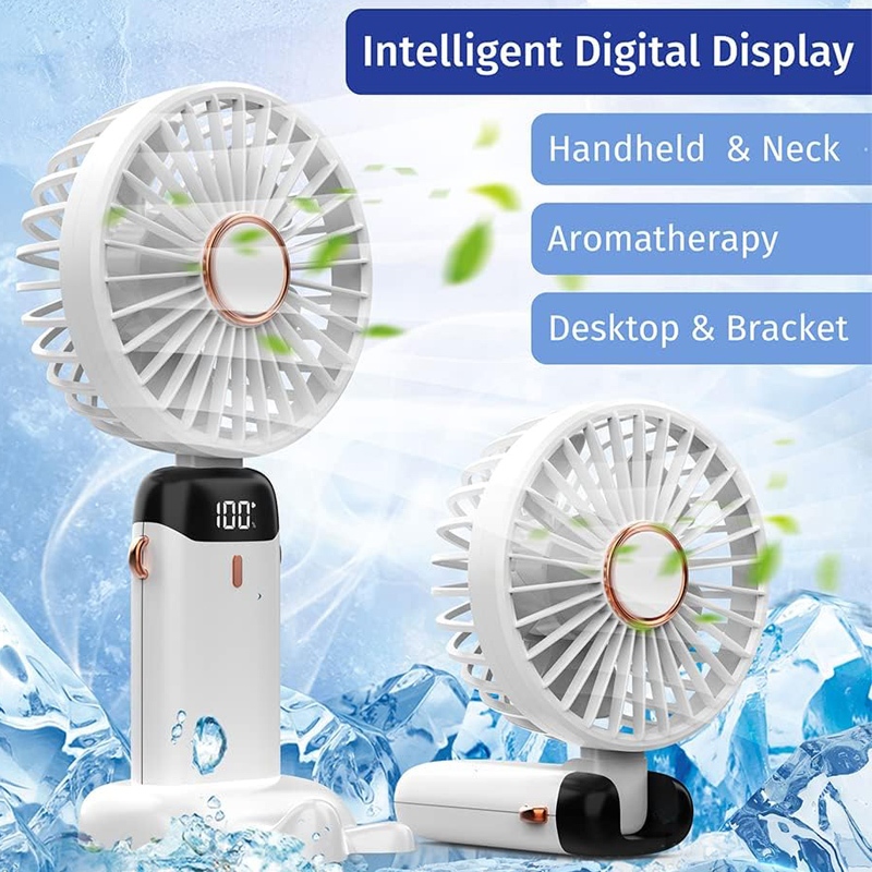 Rechargeable Electric Mini Fan Long Lasting 6000mah Foldable Hand-Held ...