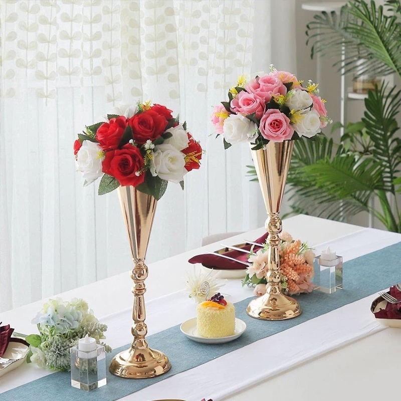 Wedding Gold Flower Vase Artificial Flower Vase For Decoration Wedding ...