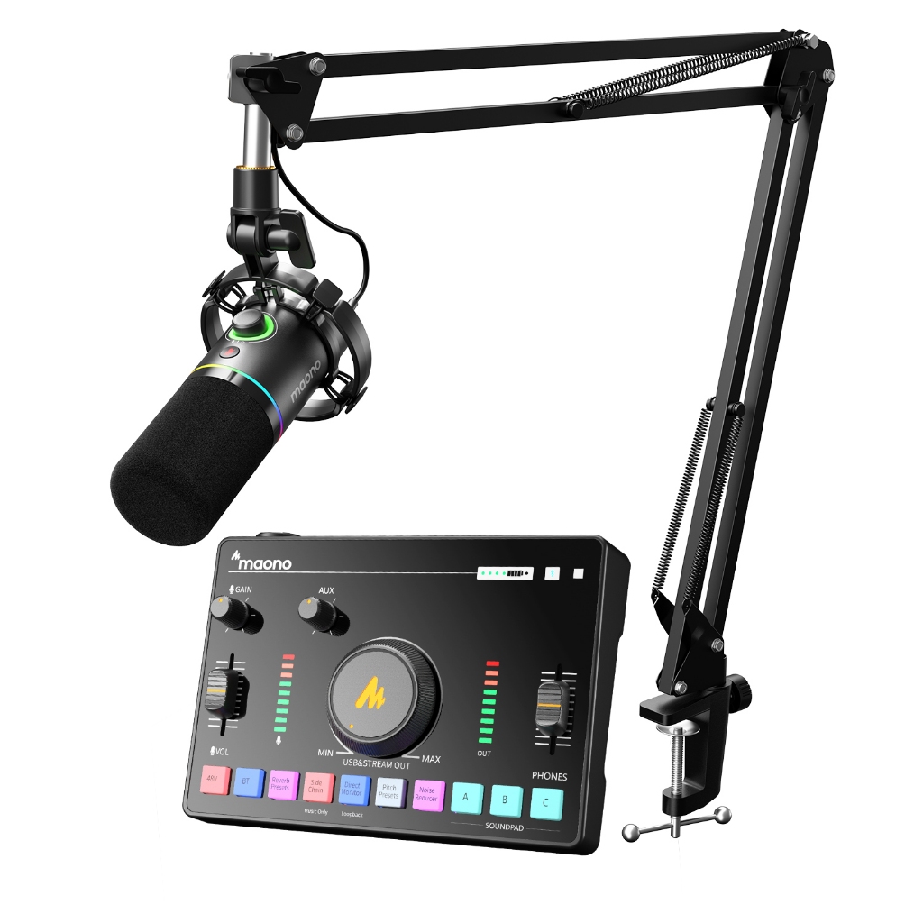 Maono AMC2 Neo+PD200XS Professional Sound Card Microphone Set Audio ...