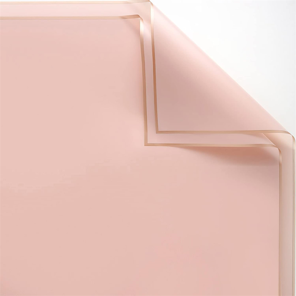 Pink and Gold Trimmed Flower Bouquet Wrapping Paper Waterproof Matte ...