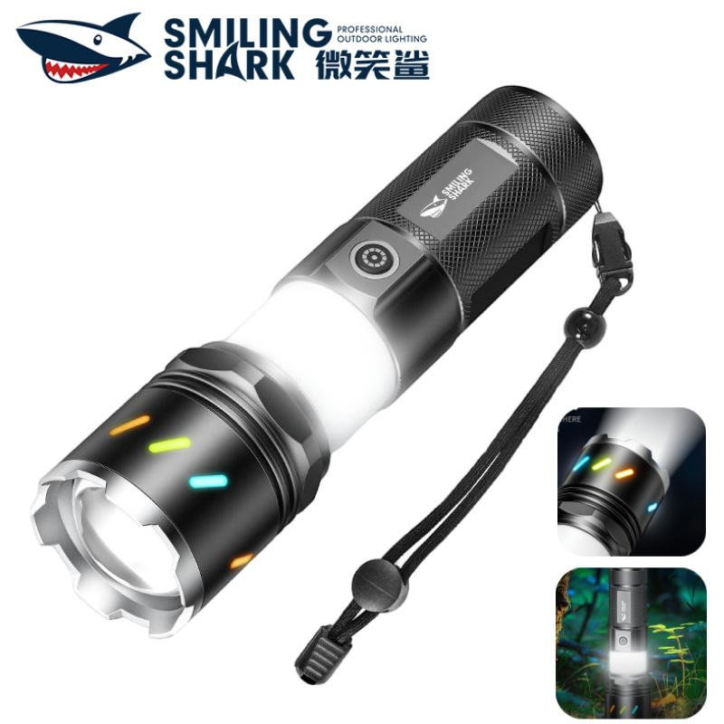 Smiling Shark SD5266 M60 Super Bright Flashlight LED 7000ML COB Camping ...